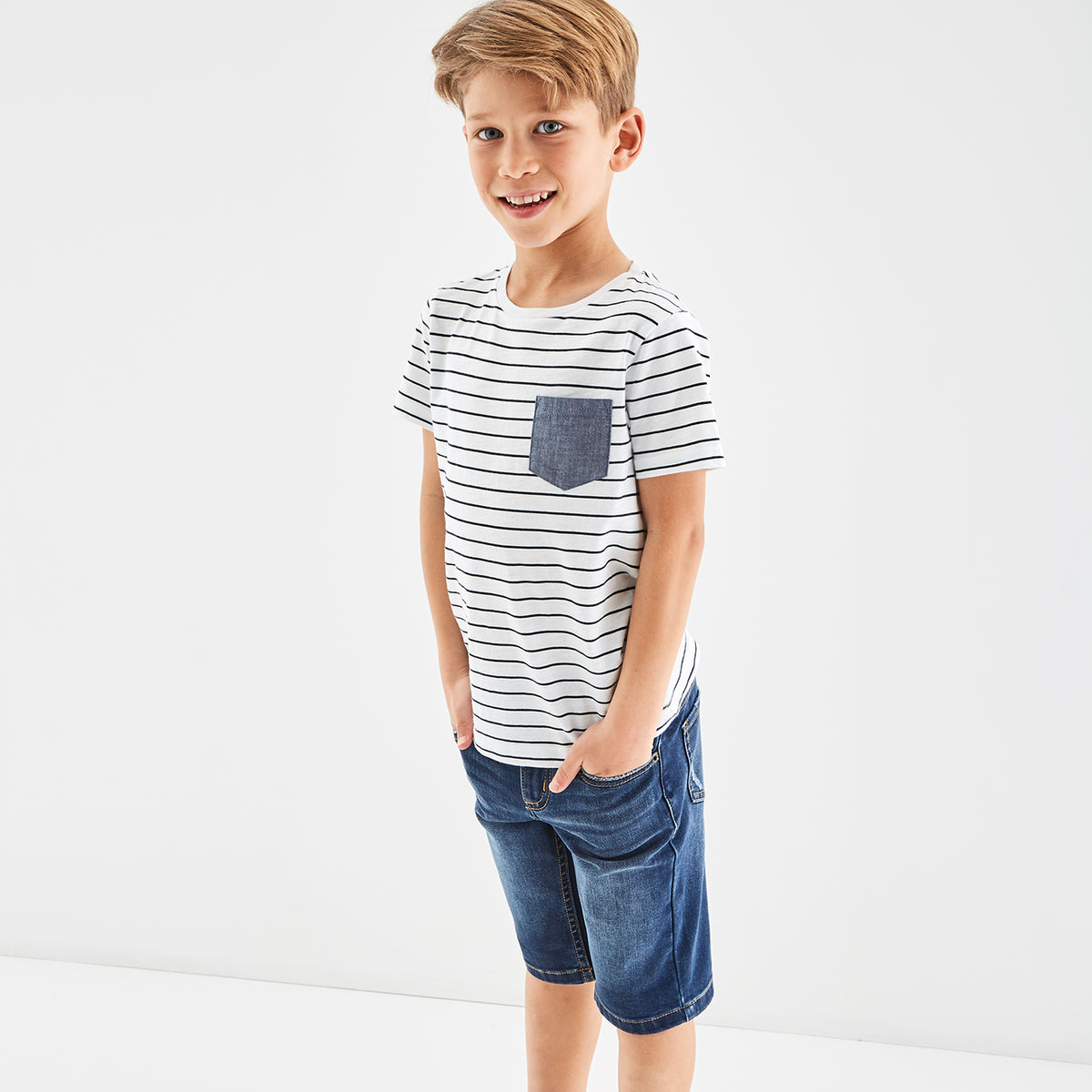 Boys' Striped T-Shirt with Pocket – SacoorBrothers Malaysia