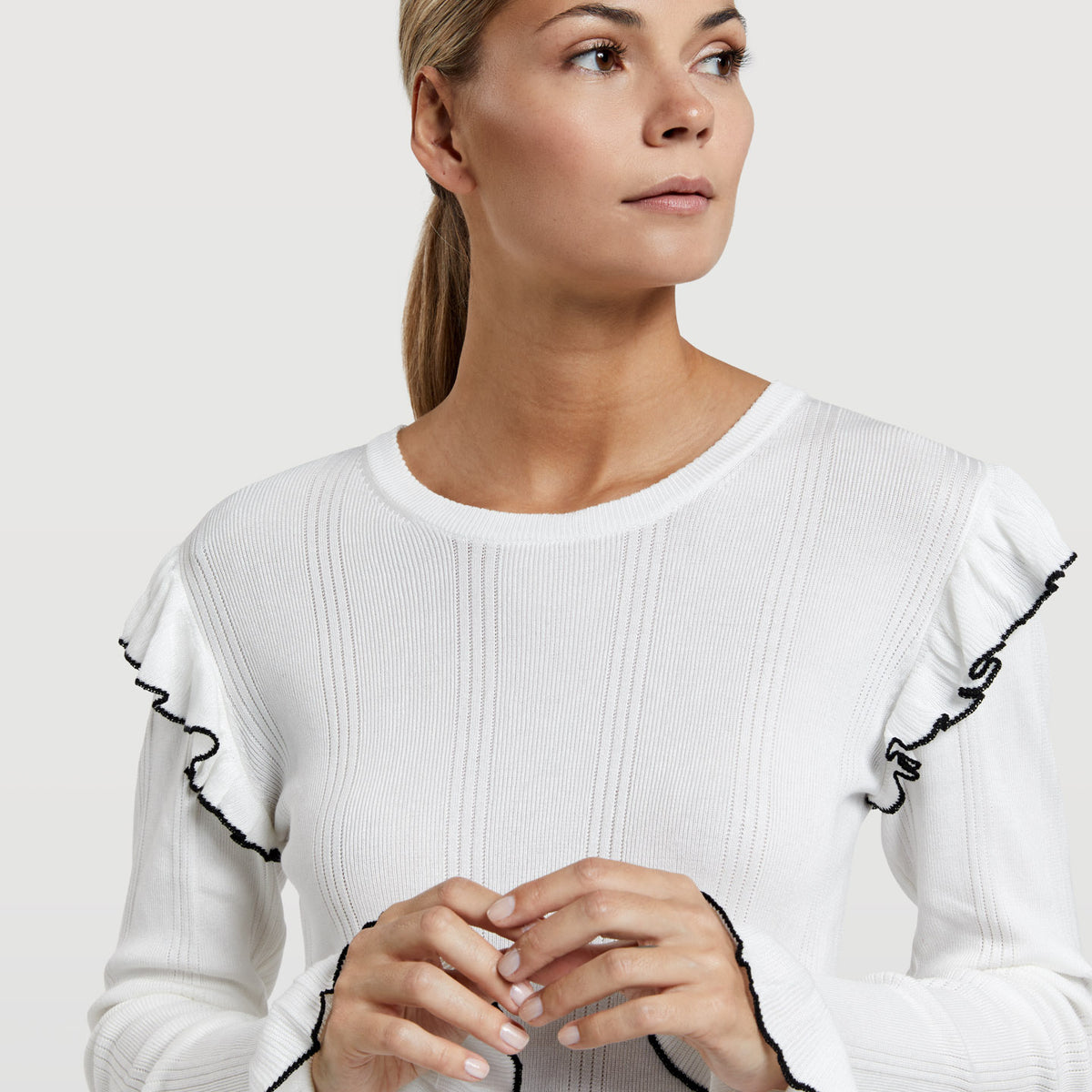 Sweater with ruffle details – Sacoor Brothers Malaysia