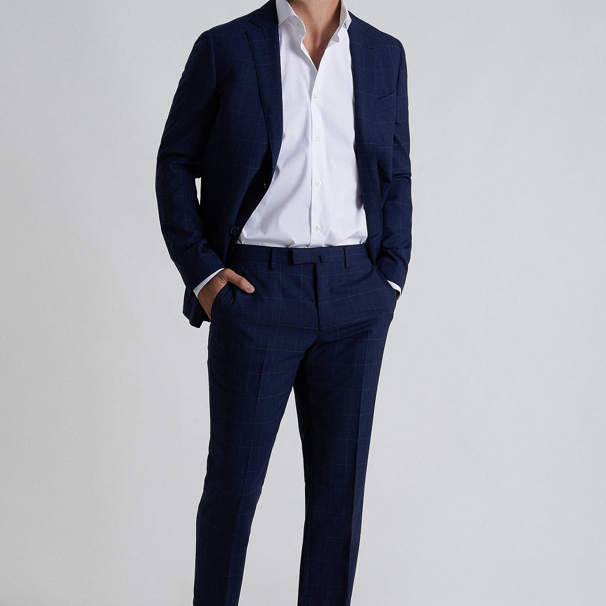 Tailored fit 100% refined wool suit half canvas construction – Sacoor ...