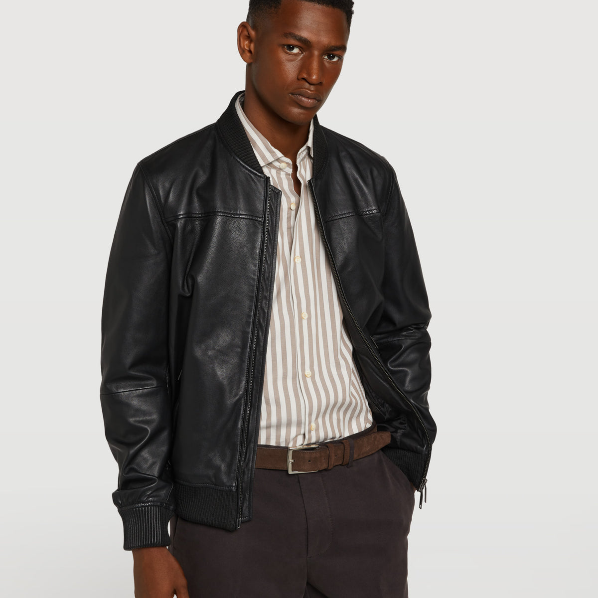 Napa leather bomber jacket – SacoorBrothers Malaysia