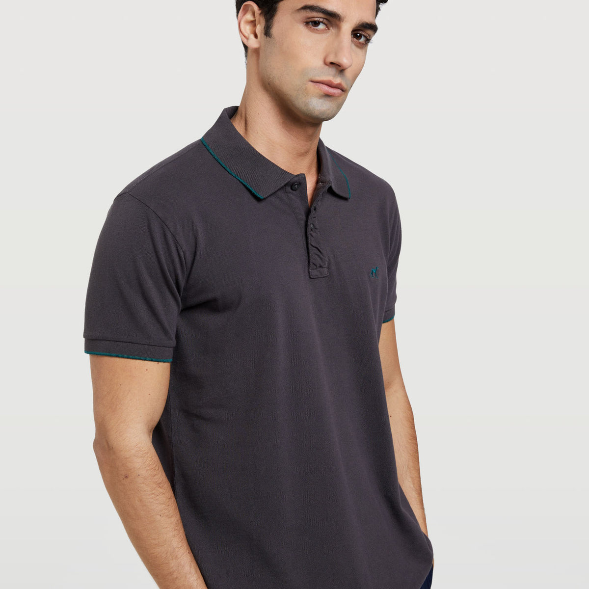 Garment Dye Polo Piqué Shirt With Wrinkled Placket – Sacoor Brothers ...