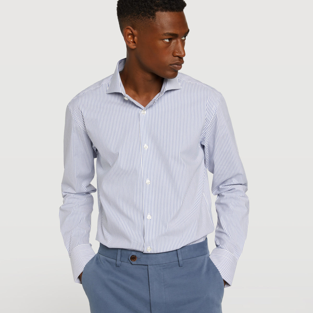 Slim fit k-easy stripes comfort formal shirt – Sacoor Brothers Malaysia