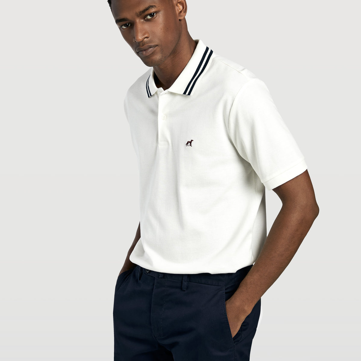 Luxeleisure Edition Regular fit piqué polo shirt with contrast stripes ...