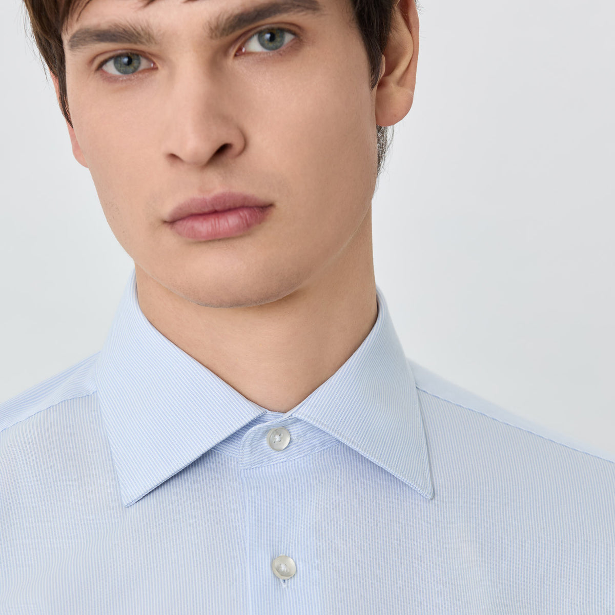 Slim Fit Shirt With Oxford Collar In Cotton Blend With Stripes – Sacoor ...