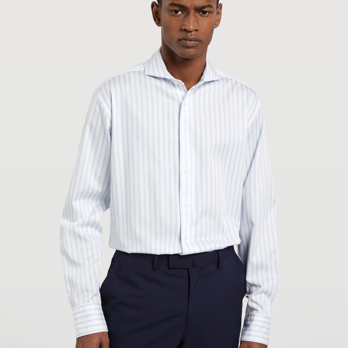 Slim fit new formal pastel striped shirt – Sacoor Brothers Malaysia