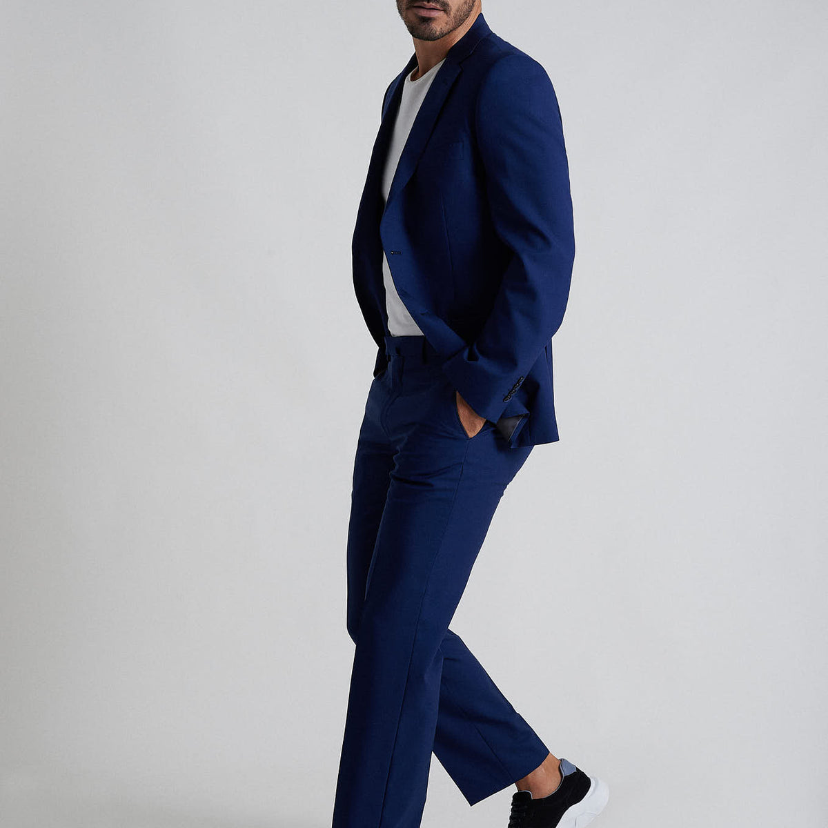 Regular fit 100% refined wool suit half canvas construction – Sacoor ...