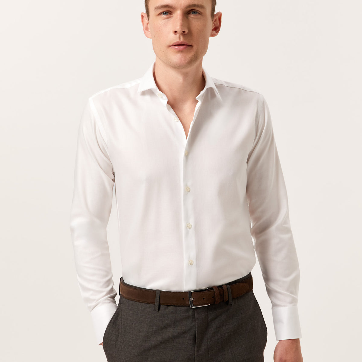 Slim Fit Textured Shirt with Dublin Collar – Sacoor Brothers Malaysia