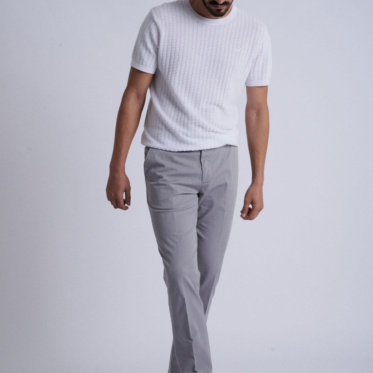 Slim fit cotton rayon structure chino – Sacoor Brothers Malaysia