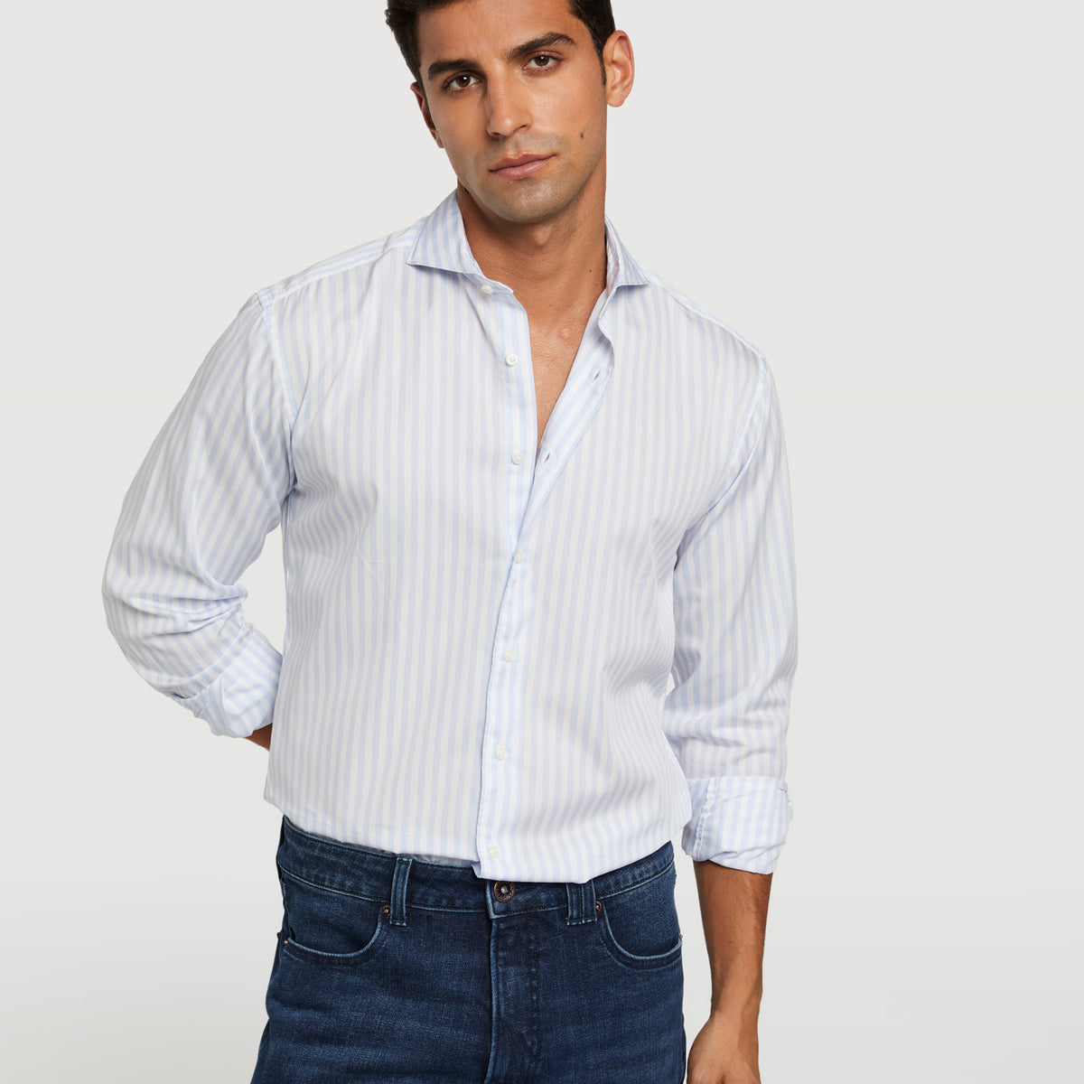 Slim fit new formal pastel striped shirt – Sacoor Brothers Malaysia