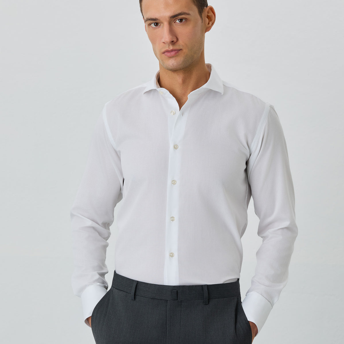 Slim Fit Shirt With Dublin Collar In Cotton – Sacoor Brothers Malaysia