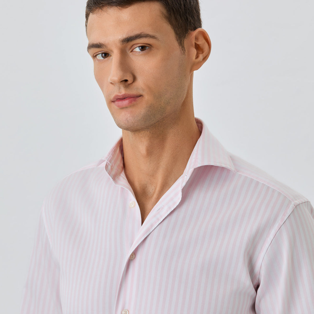 Slim Fit Shirt With Dublin Collar In Cotton With Stripes – Sacoor ...