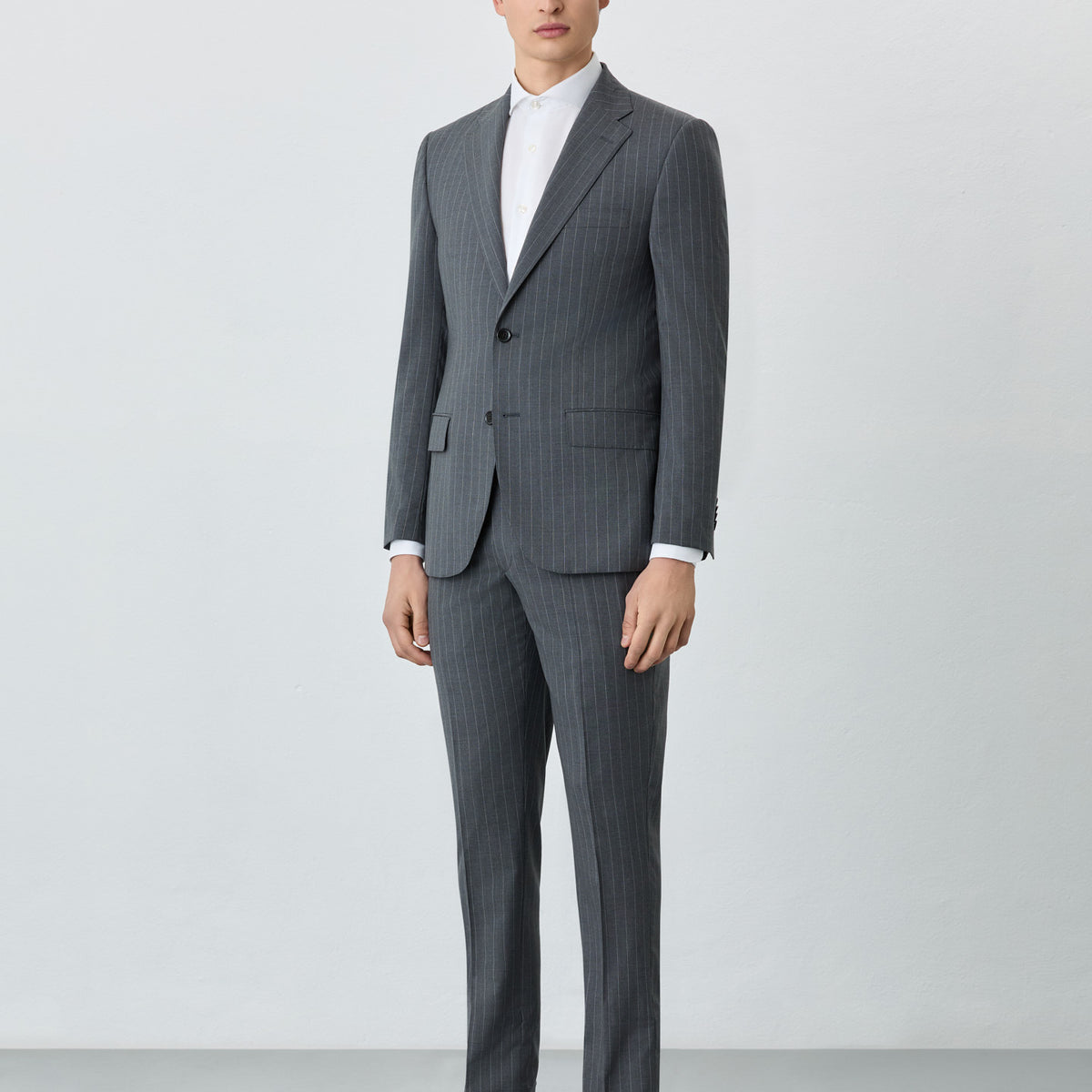 Slim Fit Suit in Wool With Stripes – Sacoor Brothers Malaysia