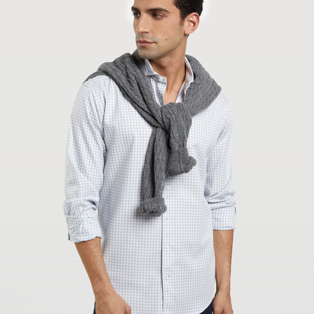 Slim fit new formal pastel checked shirt – Sacoor Brothers Malaysia