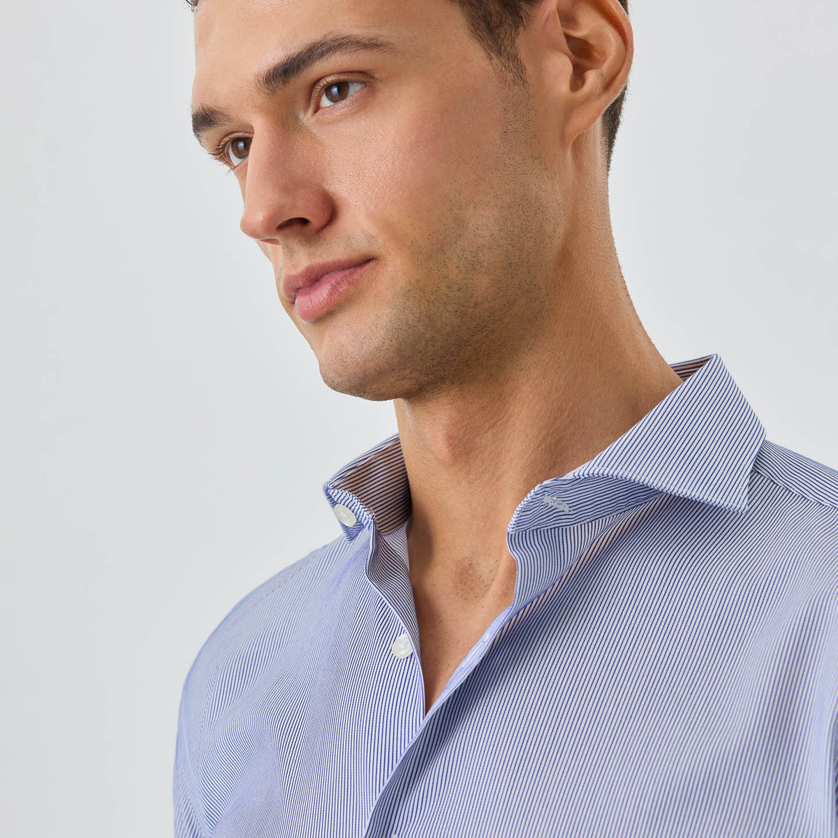 Slim Fit Shirt With Dublin Collar In Cotton With Stripes – Sacoor ...