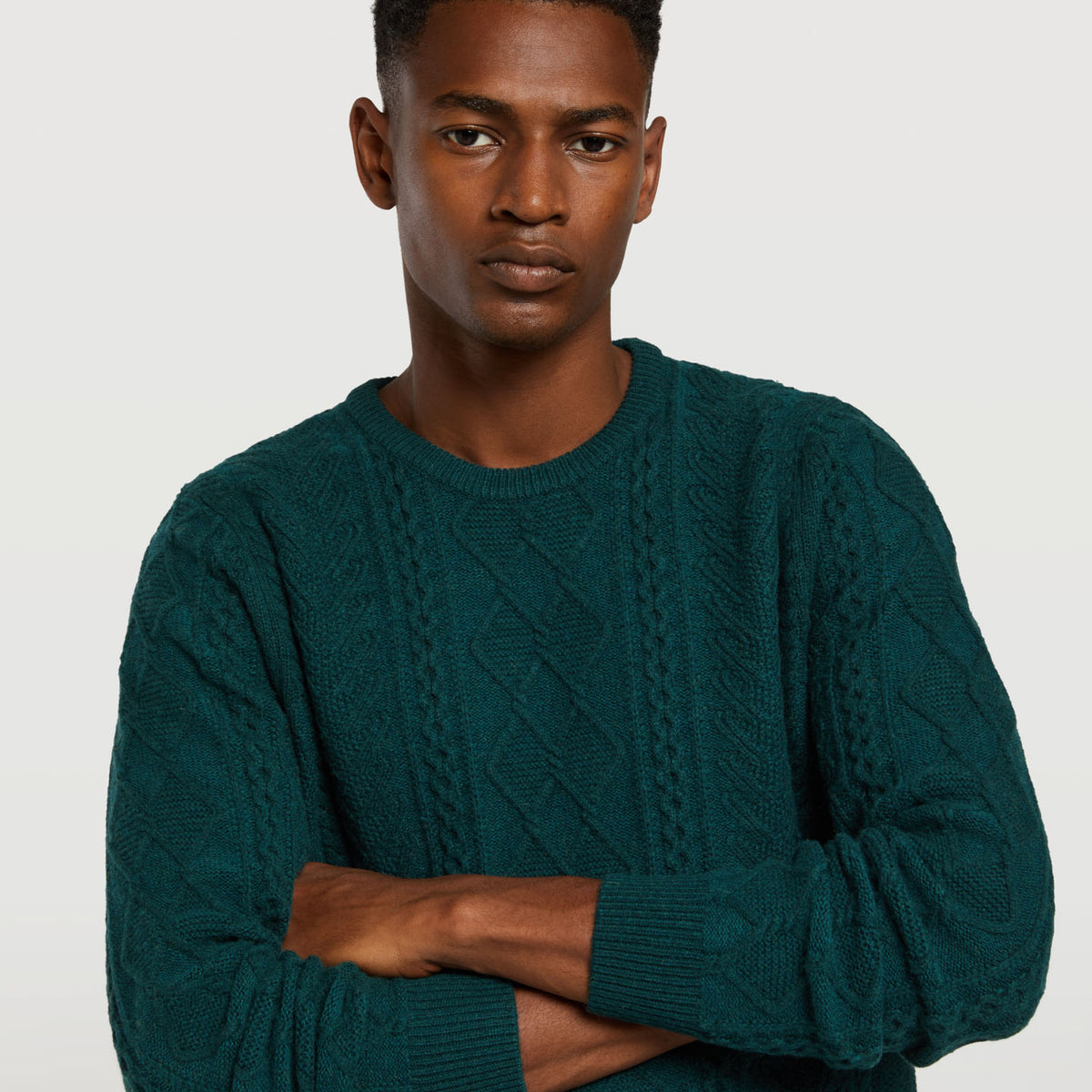 Gen z collection crew neck sweater with cables – Sacoor Brothers Malaysia