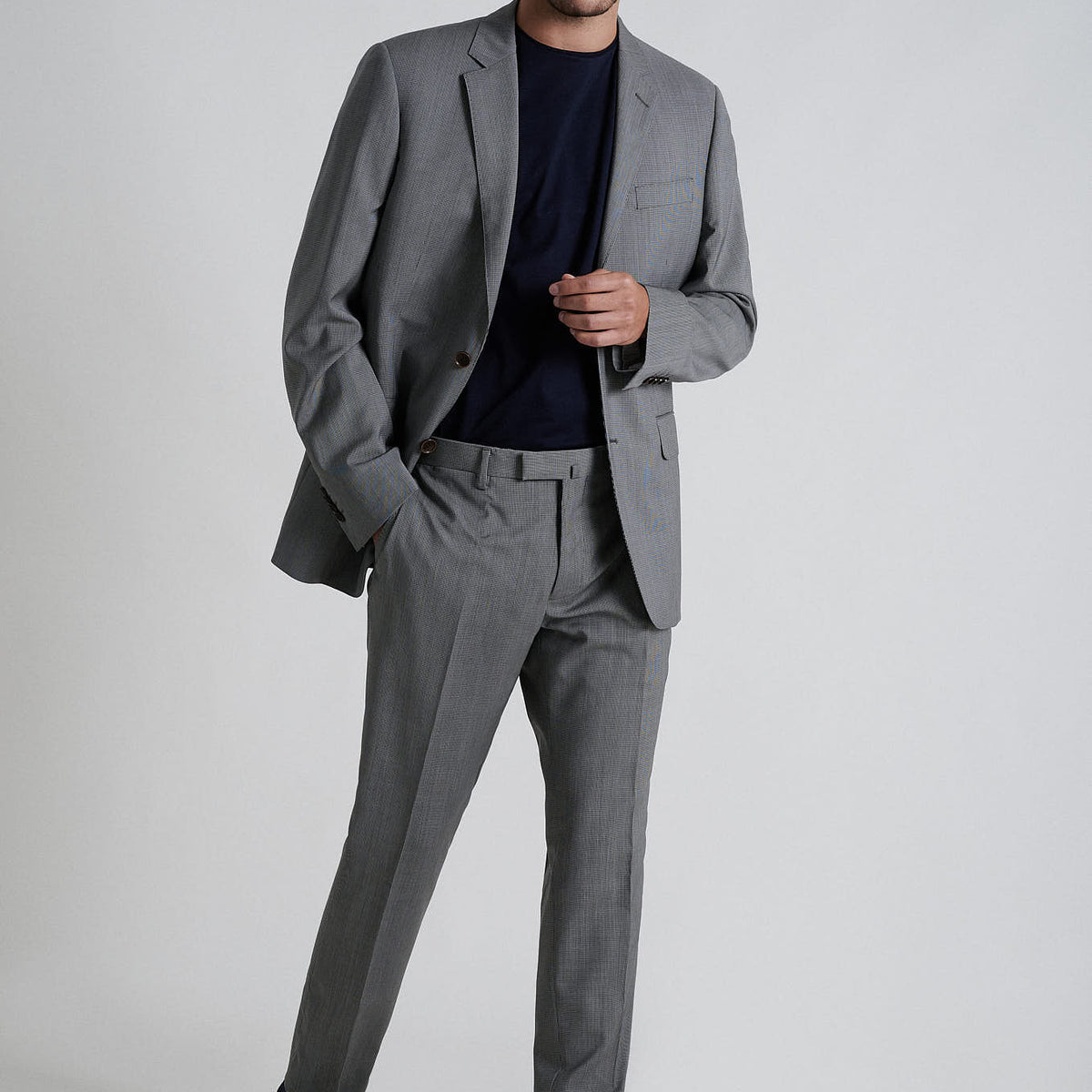 Slim fit 100% refined wool suit half canvas construction – Sacoor ...