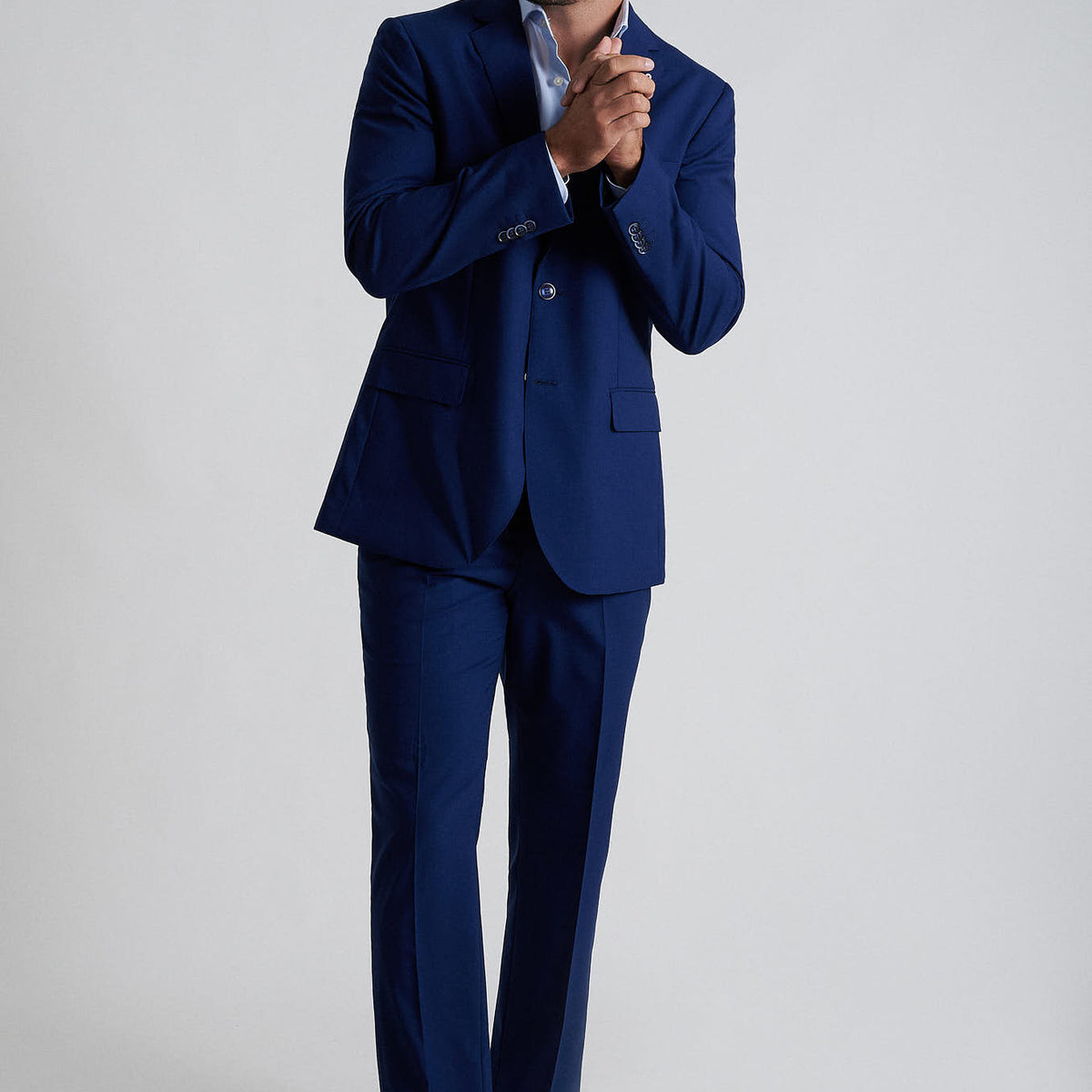Slim fit comfort wool elastane suit half canvas construction Anti-crea ...