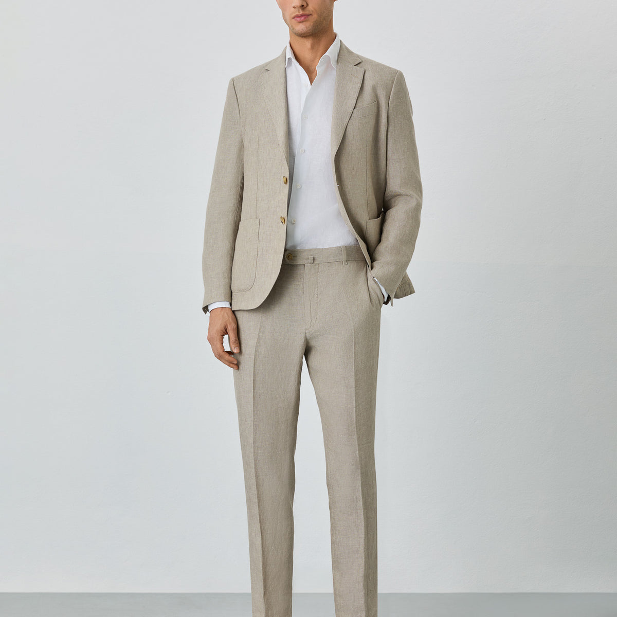 Suit Trousers With Coin Pocket In Linen – Sacoor Brothers Malaysia